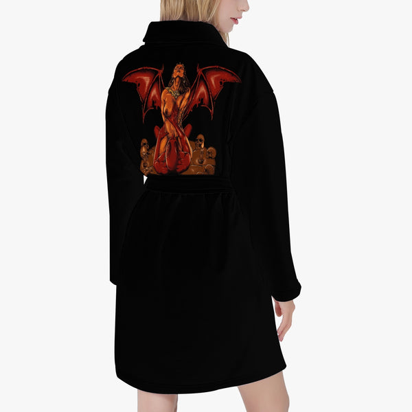 Skull Batwing Sexy Demon Satan Ride Women's Loose-fitting Bathrobe Col ...