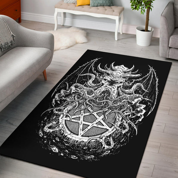 Inverted Pentagram Demon Octopus Area Rug – blended extreme