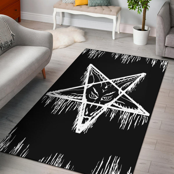 Inverted Melting Satanic Pentagram Area Rug Original Best Seller ...