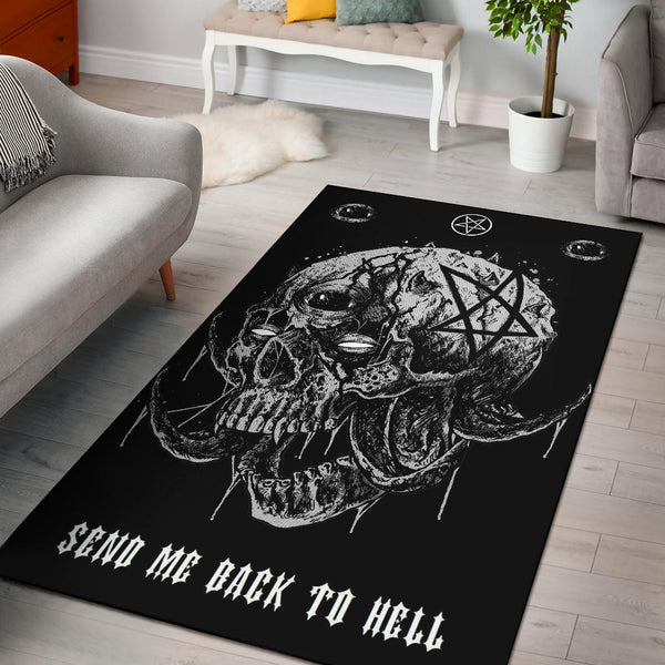 Skull Cyclops Inverted Pentagram Eternal Tattoo Area Rug – blended extreme