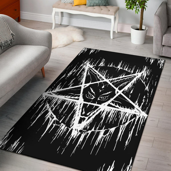 Satanic Inverted Pentagram Area Rug Large Pentagram Version – blended ...